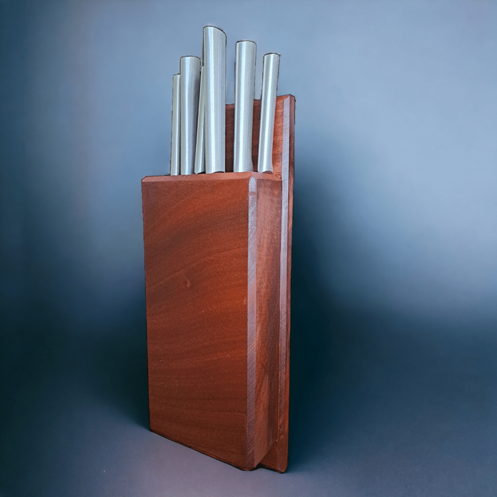 Wall Hanging Sapele Wood Knife Block Set with Rada Knives - Homestead ...
