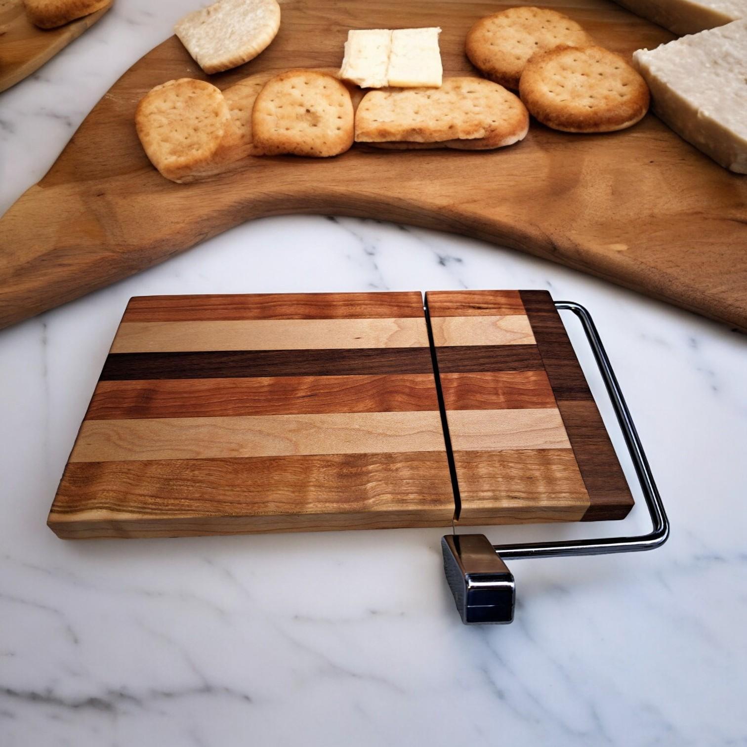 Mixed Hardwood Cheese Slicer, Maple, Walnut & Cherry - Homestead Treasures